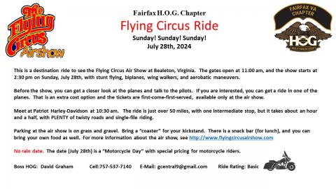 FHOG Flying Circus Ride 10:30am | Fairfax Chapter #5395 | Fairfax ...